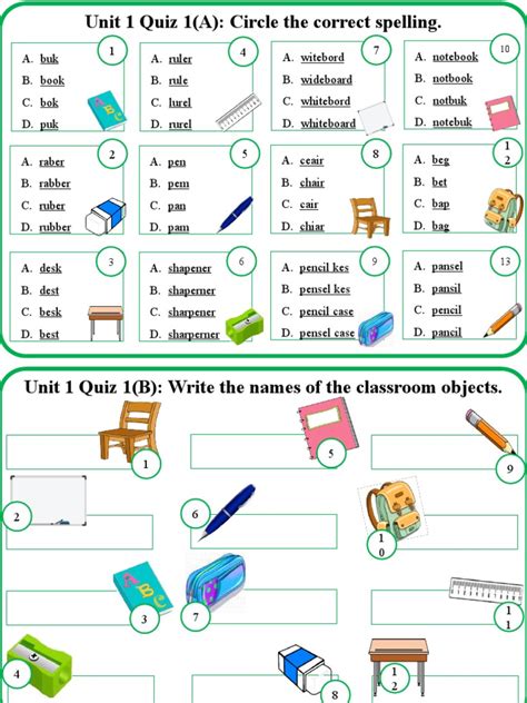 Biy1u1 Quiz Classroom Objects Pdf
