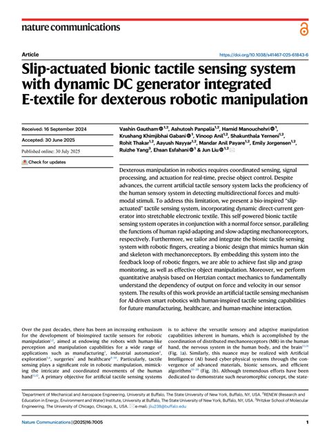Pdf Slip Actuated Bionic Tactile Sensing System With Dynamic Dc Generator Integrated E Textile