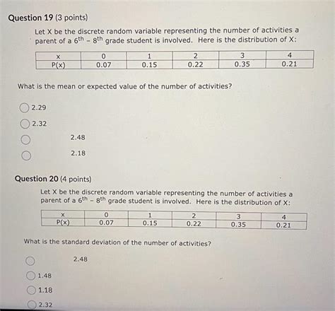 solved let x be the discrete random variable representing