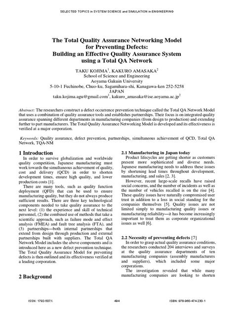Quality Assurance Network Pdf Quality Assurance Economies