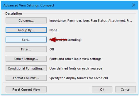 Change Inbox Folder View In Outlook