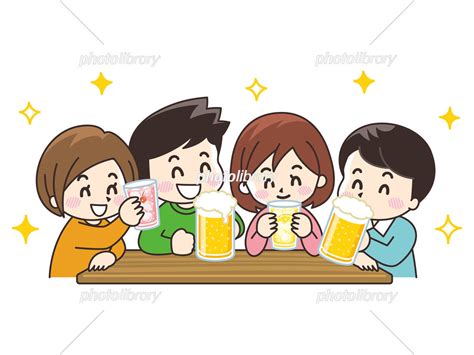 男女 ビール 飲み会 イラスト素材 2670912 フォトライブラリー Photolibrary
