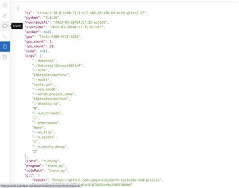 wandb metadata json cuda null · issue 1558 · junyanz pytorch cyclegan and pix2pix · github