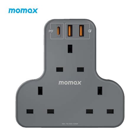 Momax Oneplug 3 Outlet T Shaped Extension Socket With Usb