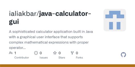 Github Ialiakbarjava Calculator Gui A Sophisticated Calculator