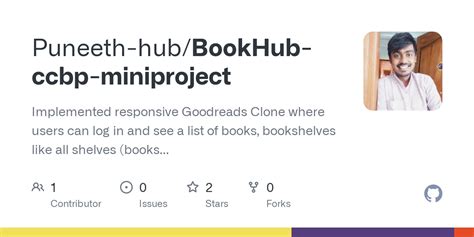 Github Puneeth Hubbookhub Ccbp Miniproject Implemented Responsive Goodreads Clone Where