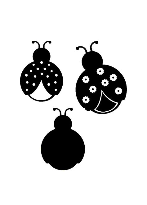 Трафареты и шаблоны божьих коровок