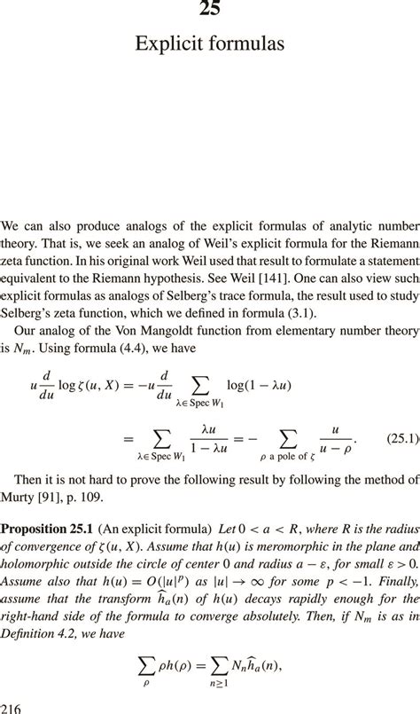 Explicit Formulas Chapter 25 Zeta Functions Of Graphs