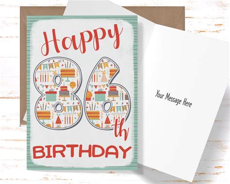 Happy 86th Birthday Card For Her Birthday Card For 86th Birthday Cute