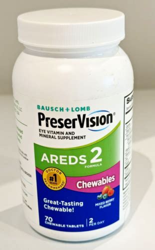 Areds 2 Preservision Chewables Mixed Berry 70 Tablets Dmg Box Exp