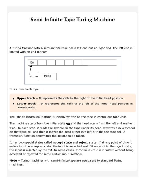 semi infinite tape turing machine pdf
