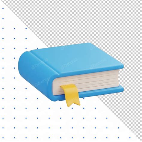 Isolated 3d Blue Book With Bookmark Png Element Isolated 3d Blue Book