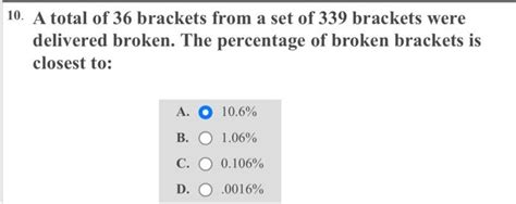 Solved 10 A Total Of 36 Brackets From A Set Of 339 Brackets