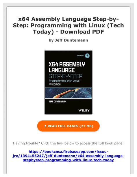 Pdf Download X64 Assembly Language Step By Step Programming With Linux Tech Today By Jeff