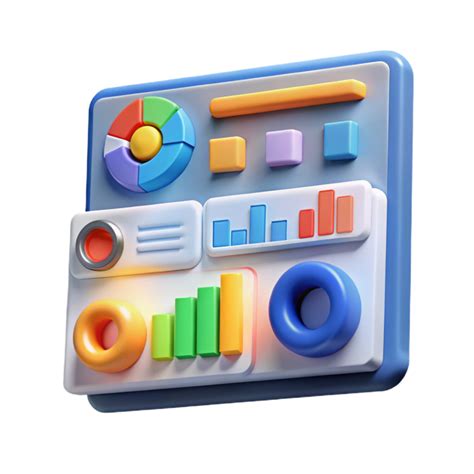 Colorful 3d Data Dashboard Charts Graphs Visualization 56091958 Png