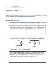 Lab 09 Worksheet Simulation Alexandra Lopez Name PHY 101 Lab 9 DC Circuits Download And Run