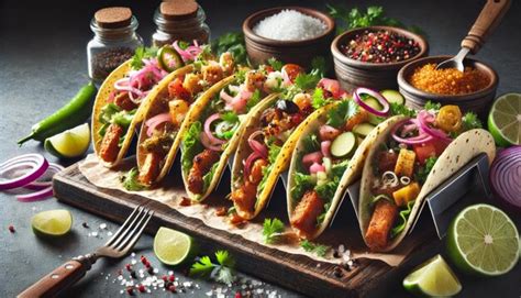 Assorted Tacos With Fresh Ingredients And Spices Premium Ai Generated Image