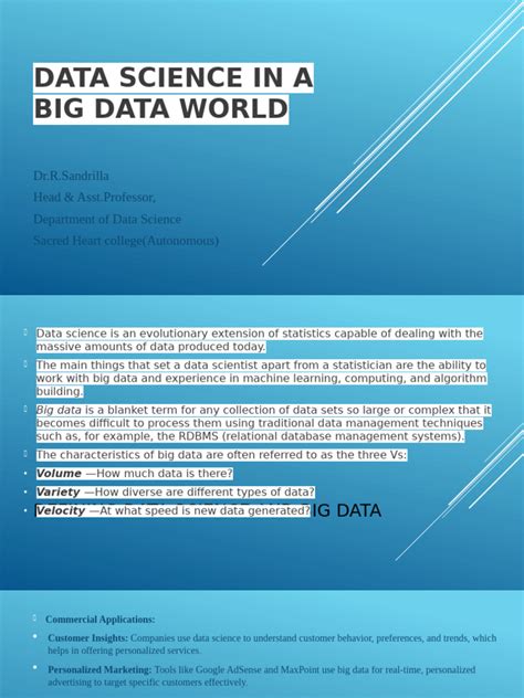 Data Science In A Big Data World Pdf
