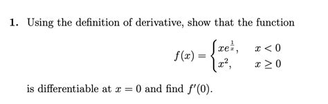 Solved Using The Definition Of Derivative Show That The Chegg Com