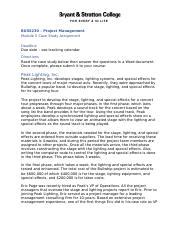 Module 5 Docx BUSS230 Project Management Module 5 Case Study Assignment Deadline Due Date