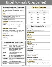 Excel Formula Cheat Sheet Pdf Excel Formula Cheat Sheet Syntax Top Excel Formulas IF Some