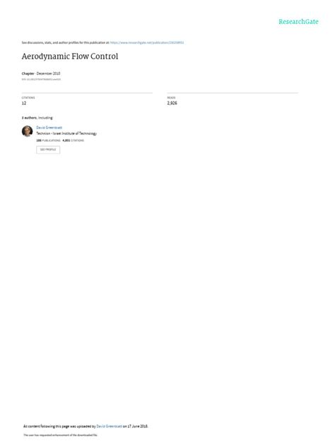 Aerodynamic Flow Control Download Free Pdf Fluid Dynamics