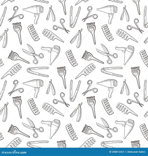 Hairdressers Tools Seamless Pattern Vector Illustration 99229074