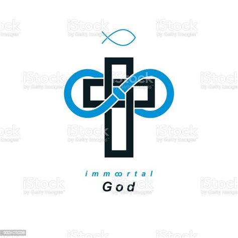 사실 하나님의 무한 한 기독교 믿음 창조적인 기호 디자인 무한 영원한 루프와 기독교 십자가 벡터 기호 결합 벡터 0명에 대한 스톡 벡터 아트 및 기타 이미지 Istock