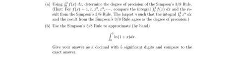 Solved The Simpson S Rule We Learned In Class Is The Chegg Com