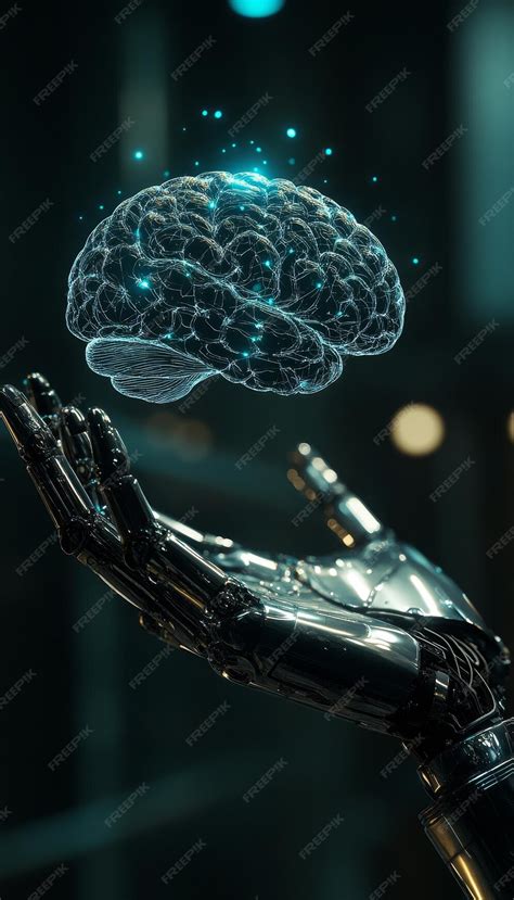 인간 뇌 의 3차원 홀로그램 의 클로즈업 프리미엄 Ai 생성 이미지