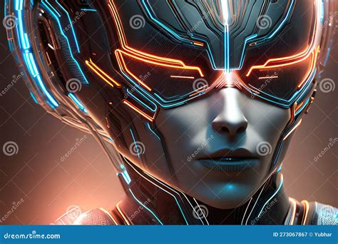 Cybernetic Circuitry This Image Of Glowing Red And Blue Lines Suggests The Intricate Circuitry