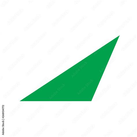 Green Scalene Triangle Basic Simple Shapes Isolated On White Background Geometric Scalene