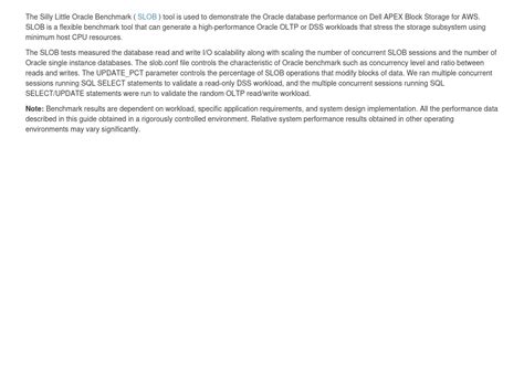 Overview Dell Apex Block Storage For Aws Oracle Database Deployment