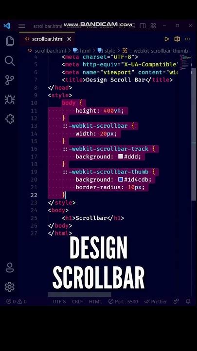 😍😍 Now Design Scrollbar Like A Pro Using These Css Properties Shorts Javascript Programming