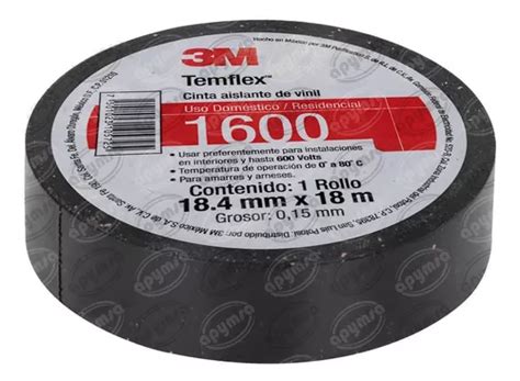 Cinta De Aislar Eléctrica Temflex 1600 3m 3 Pzas Mercadolibre