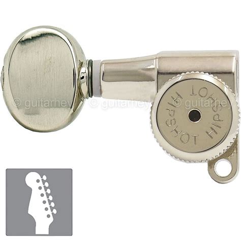 New Hipshot 6 In Line Locking Tuners Staggered Oval Buttons Reverb