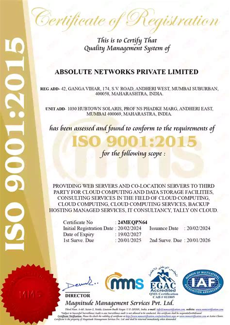 Iso Certificate 90012015