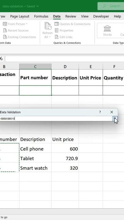 exceltips create a drop down list from your sheet with data validation shorts datavalidation