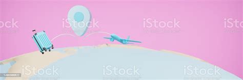 관광 개념 광고 웹 여행 관광 여행 계획 세계 여행 여행 가방 아이콘 Gps와 수하물과 비행기 배경에 대한 템플릿 3차원 형태에 대한 스톡 사진 및 기타 이미지 Istock