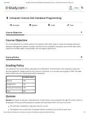CS204 Syllabus Pdf 10 26 2020 Computer Science 204 Database Programming Course Online Video