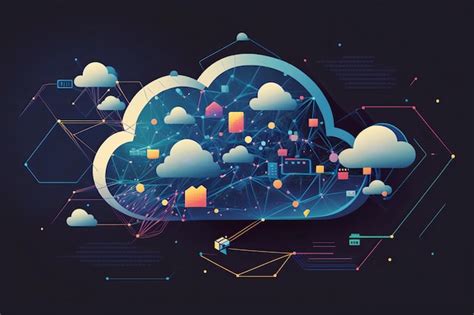Premium Ai Image Visualize The Power Of Cloud Computing With This Futuristic Illustration