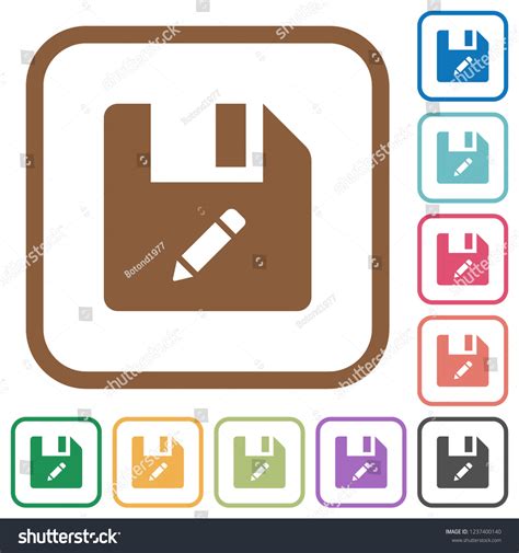Rename File Simple Icons In Color Rounded Square Royalty Free Stock