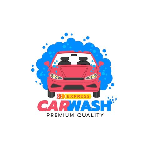 손으로 그린 세차 로고 디자인 무료 벡터