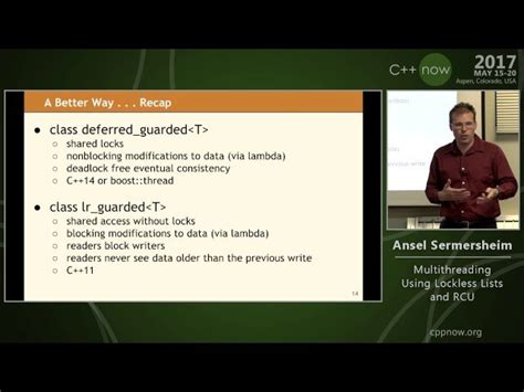 Cnow Talk Multithreading Using Lockless Lists And Rcu From Cppnow Class Central