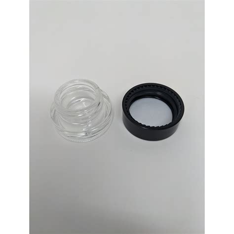 3ml Clear Round Jar And Black Lid House Of Headys