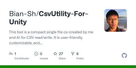 Csvutility For Unityreadmemd At Master · Bian Shcsvutility For Unity