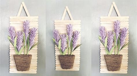 Diy Wall Decor Ideas Felt Flower Lavender Diy Hiasan Dinding Stik Es Krim Dan Bunga Lavender