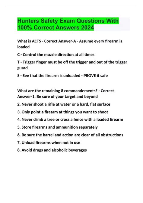 Hunters Safety Exam Questions With 100 Correct Answers 2024 Hunters
