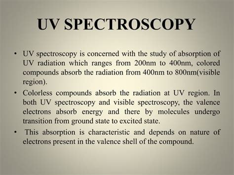 UV Visible Spectroscopy PPTX