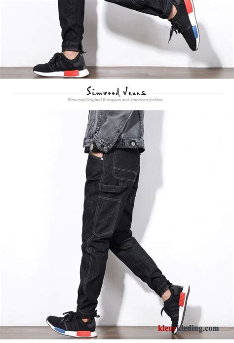 Heren Trend Grote Maten Voorjaar Potlood Broek Strak Spijkerbroek Jeans Mannelijk Goedkoop